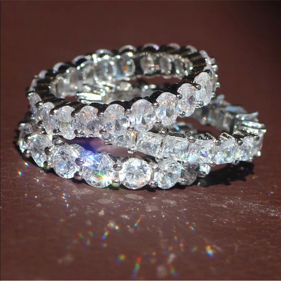 Jewelry | New Item Crystal 3 Ring Stackable Set | Poshmark